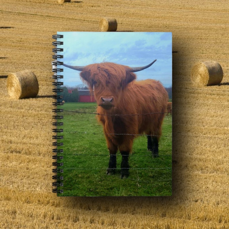 Adorable Highland Cow Spiral Notebook Farmhouse Log Book With Ruled ...