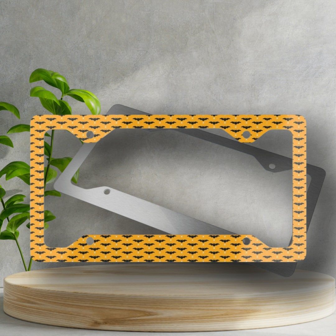 Bat License Plate Frame - Halloween Novelty License Plate Cover, Glossy ...