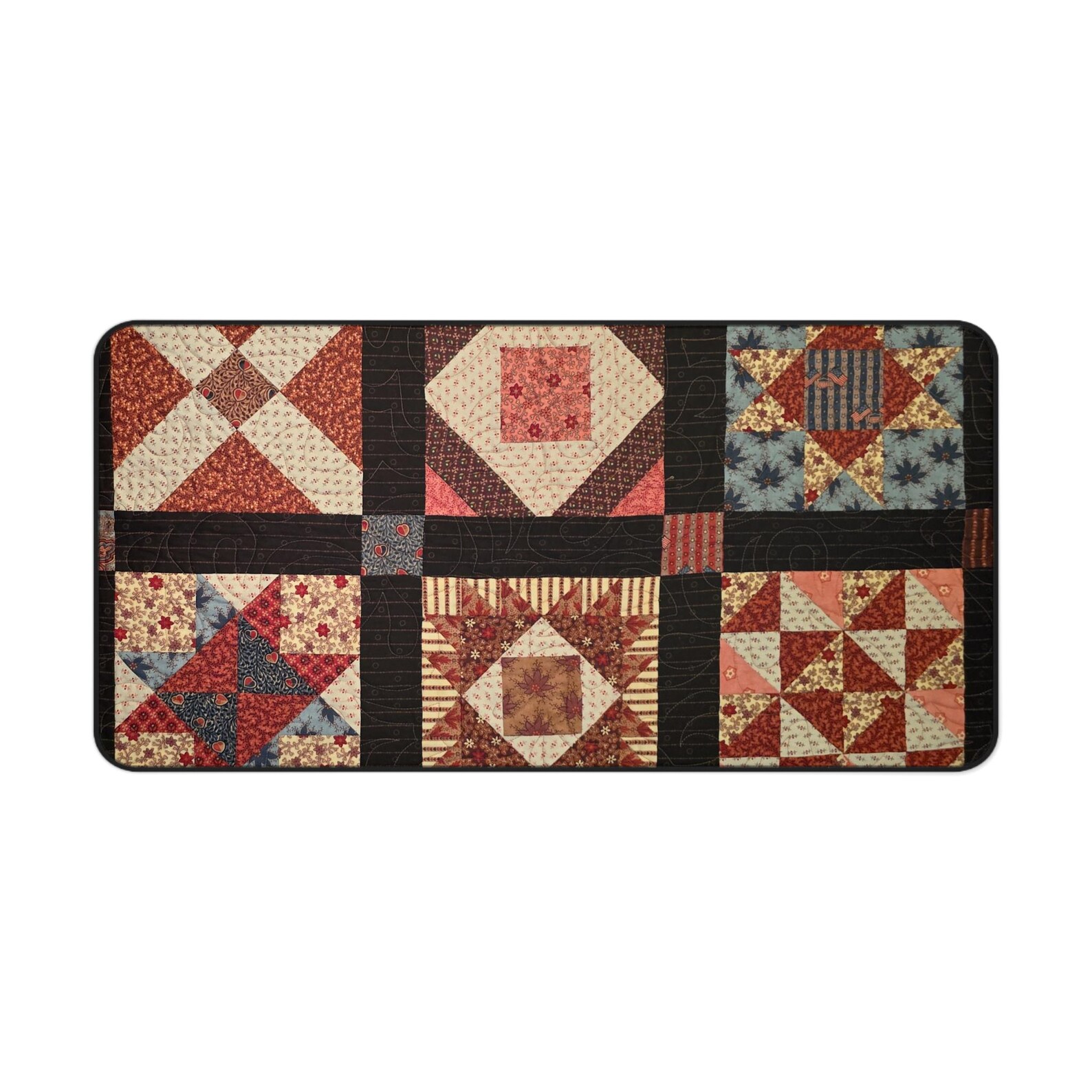 Country Quilt Block Desk Mat, Office Computer Mat, Craft Mat ...