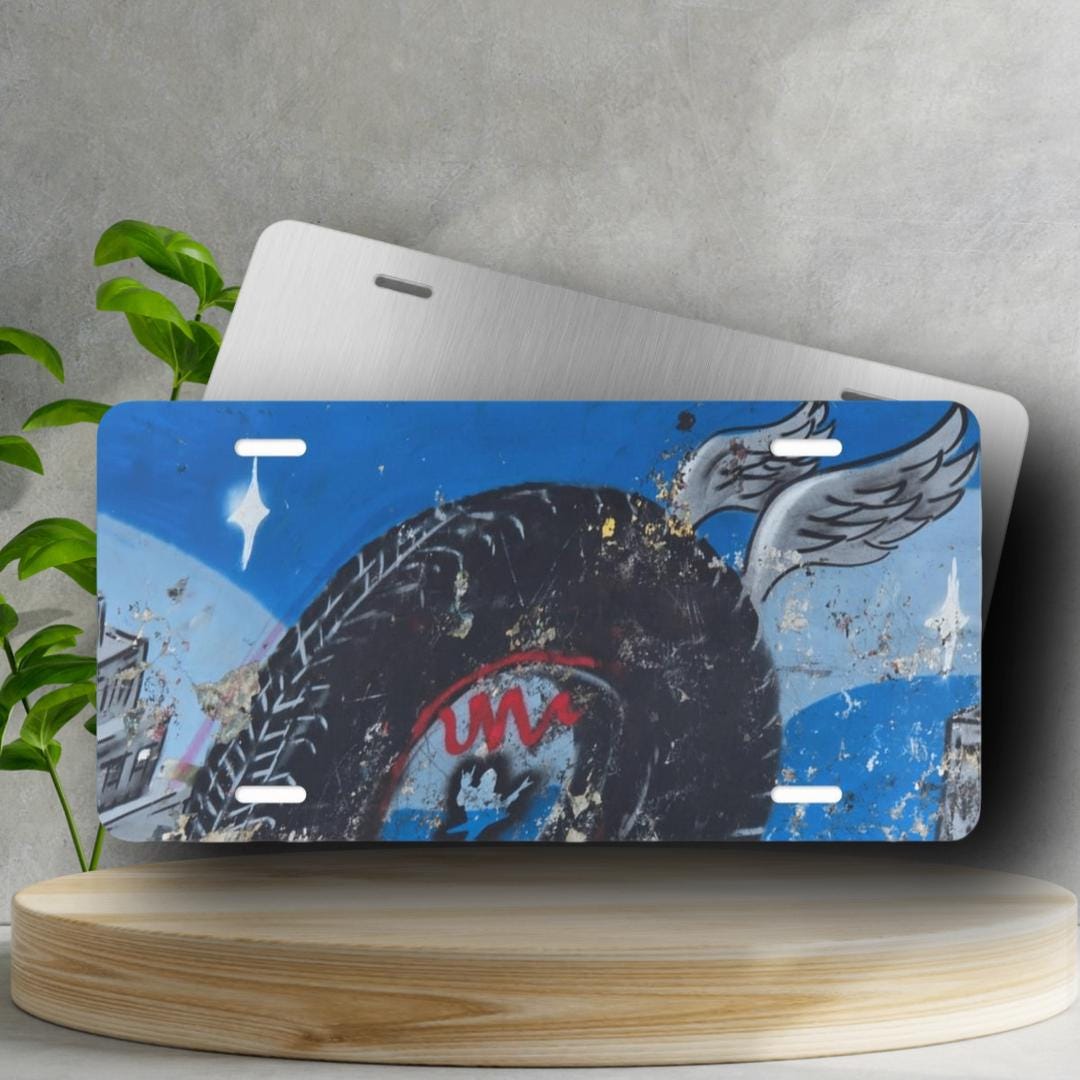 Wings Graffiti Vanity Plate - Original Print License Plate, Brushed ...