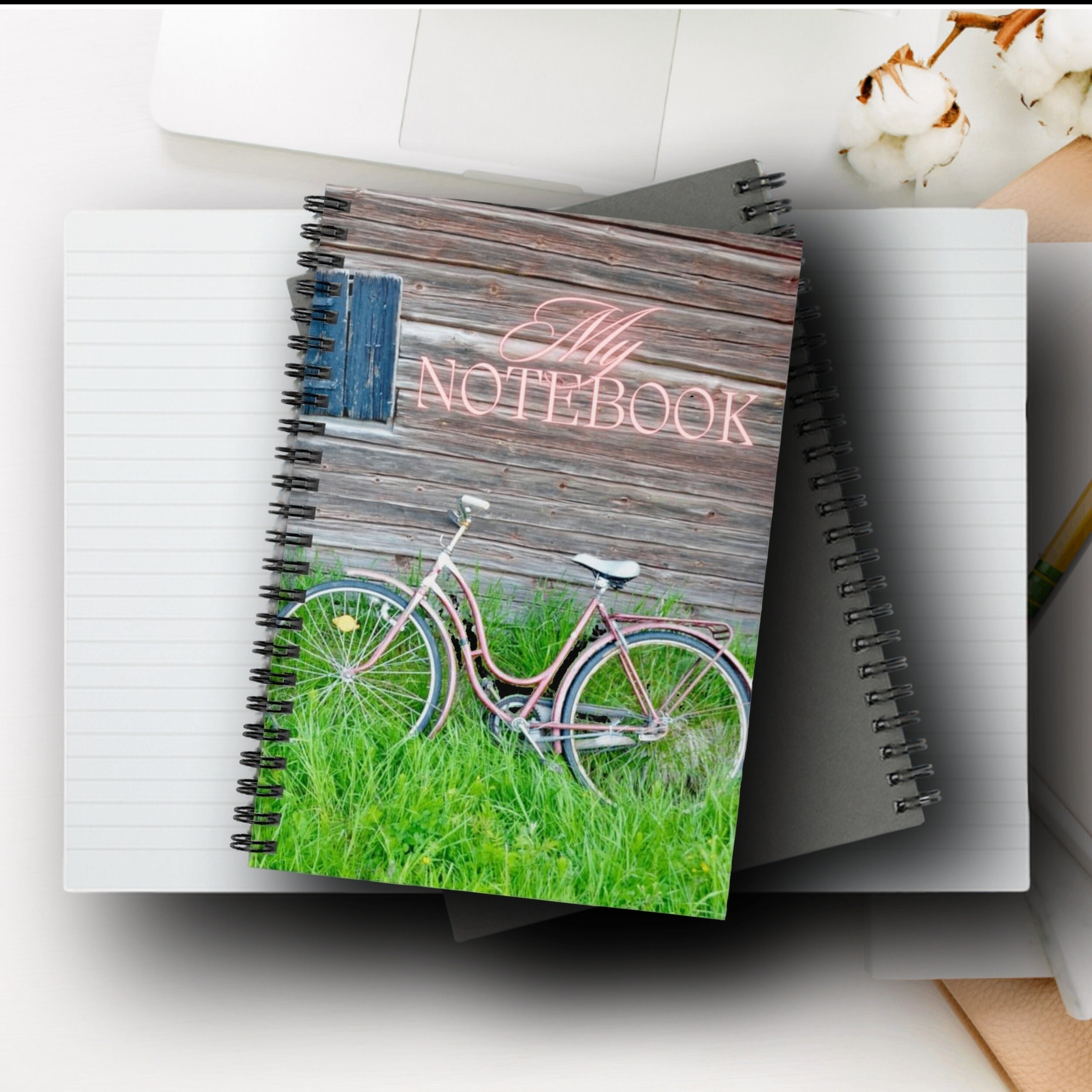 Whimsical Bicycle Spiral Notebook - Country-themed Daily Journal With ...
