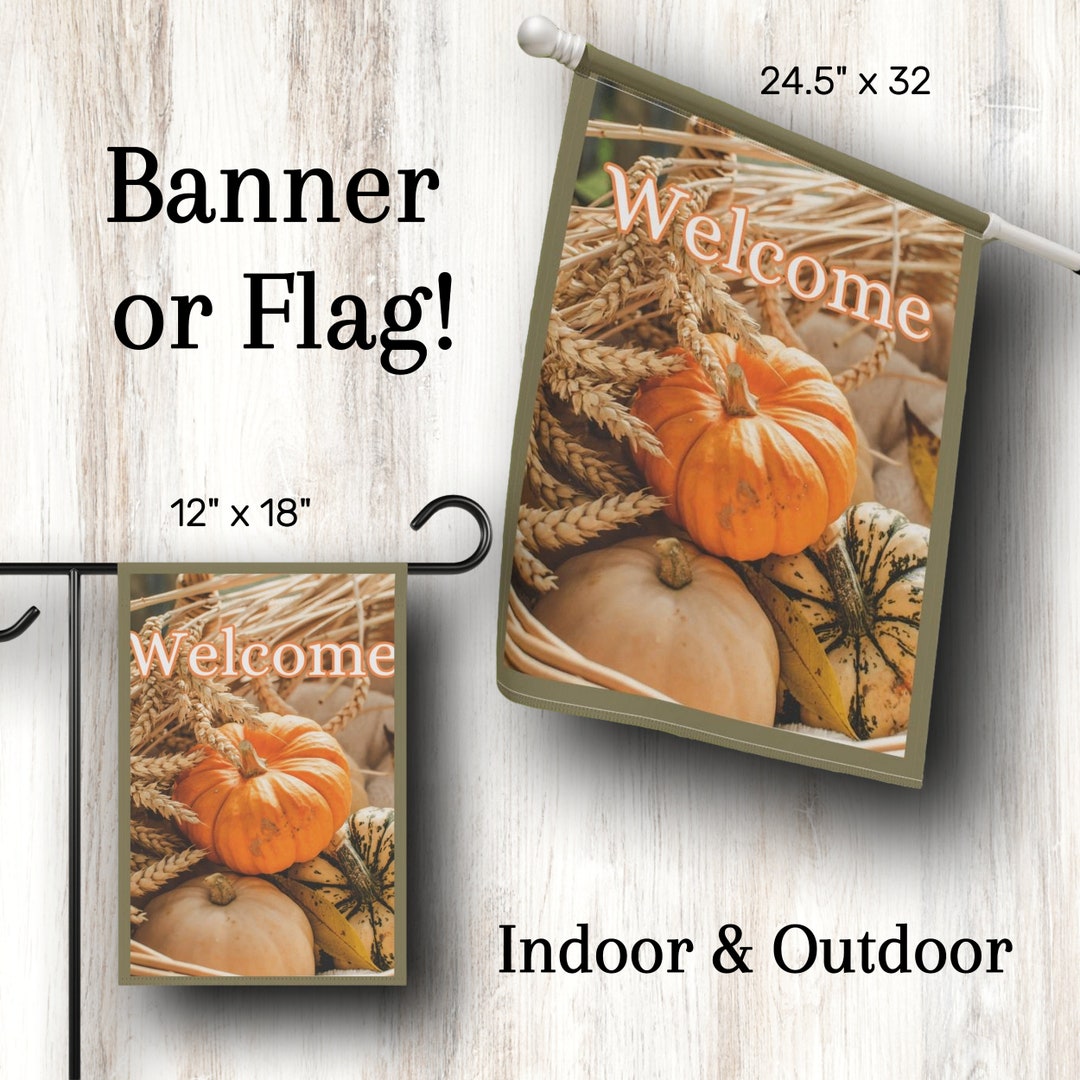 Welcome Fall Harvest Garden & House Banner - Indoor Banner Decor ...