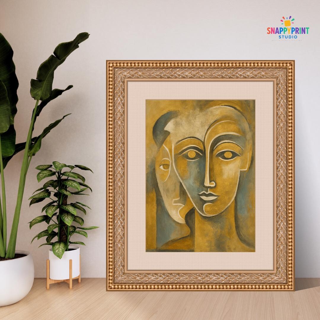 Abstract Cubist Face Portrait Digital Print Wall Art Instant Download ...