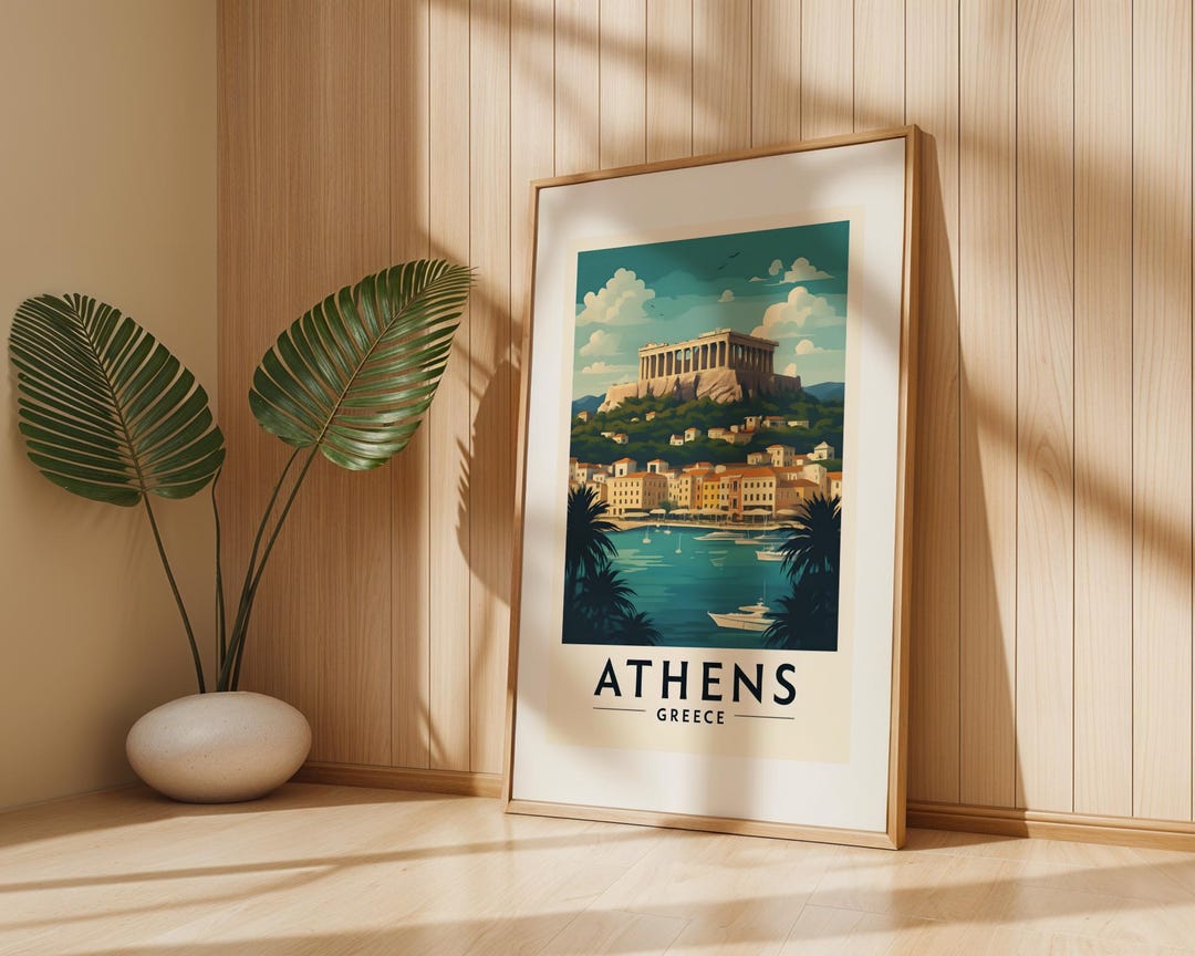 Athens Digital Wall Art | Acropolis Wall Decor | Travel Decor | Greek ...