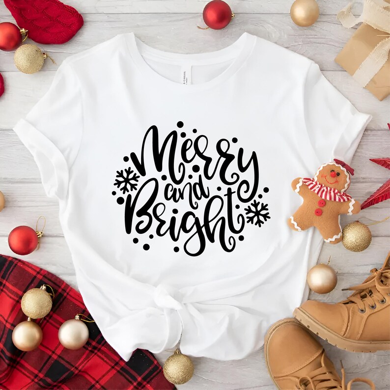 Merry and Bright Christmas SVG Bundle, Holiday Cut Files (digital ...