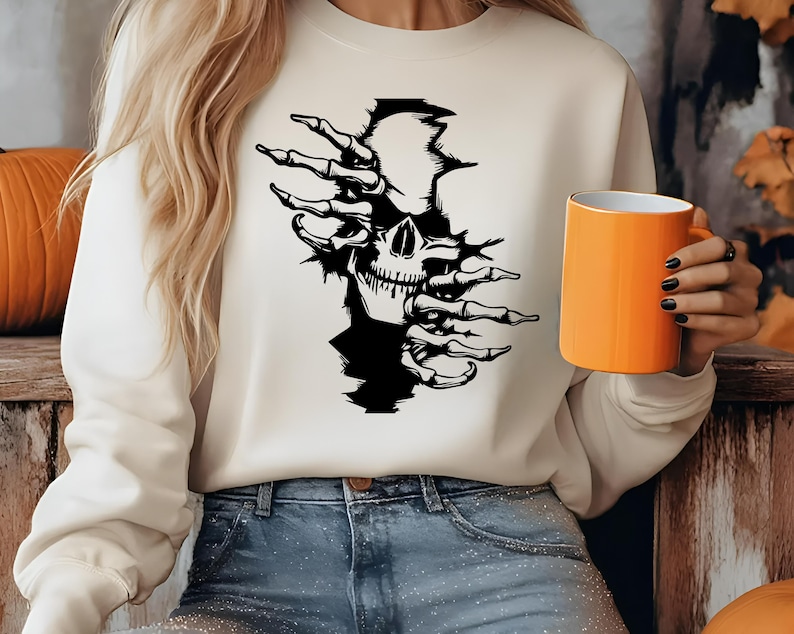 Ripped Skin Skull SVG Bundle, Horror Halloween Designs (digital ...