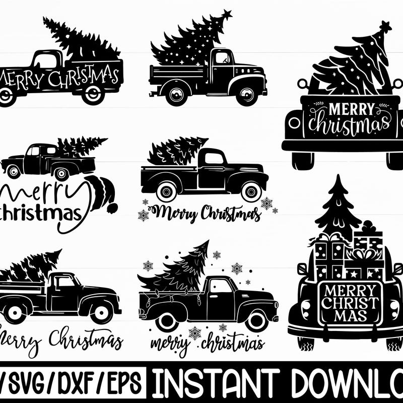 Happy Holidays Svg Truck - Etsy