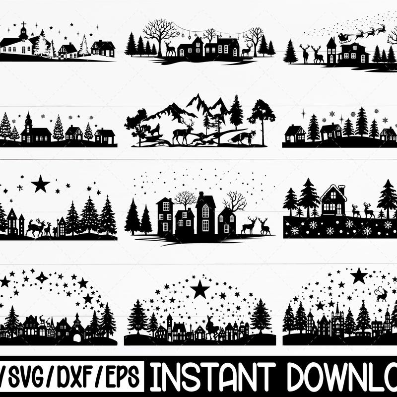 Christmas Town Border - Etsy UK