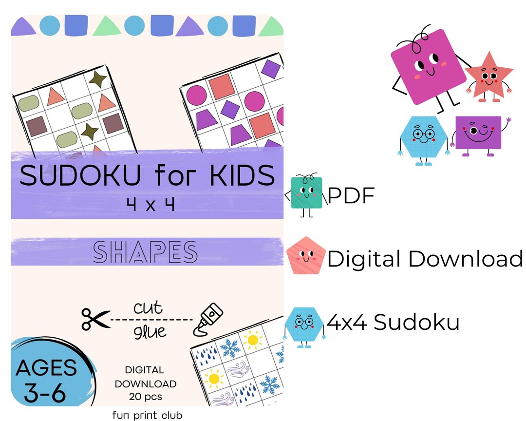 Shapes | Sudoku for Kids | Printable Activity | Preschool Activity ...