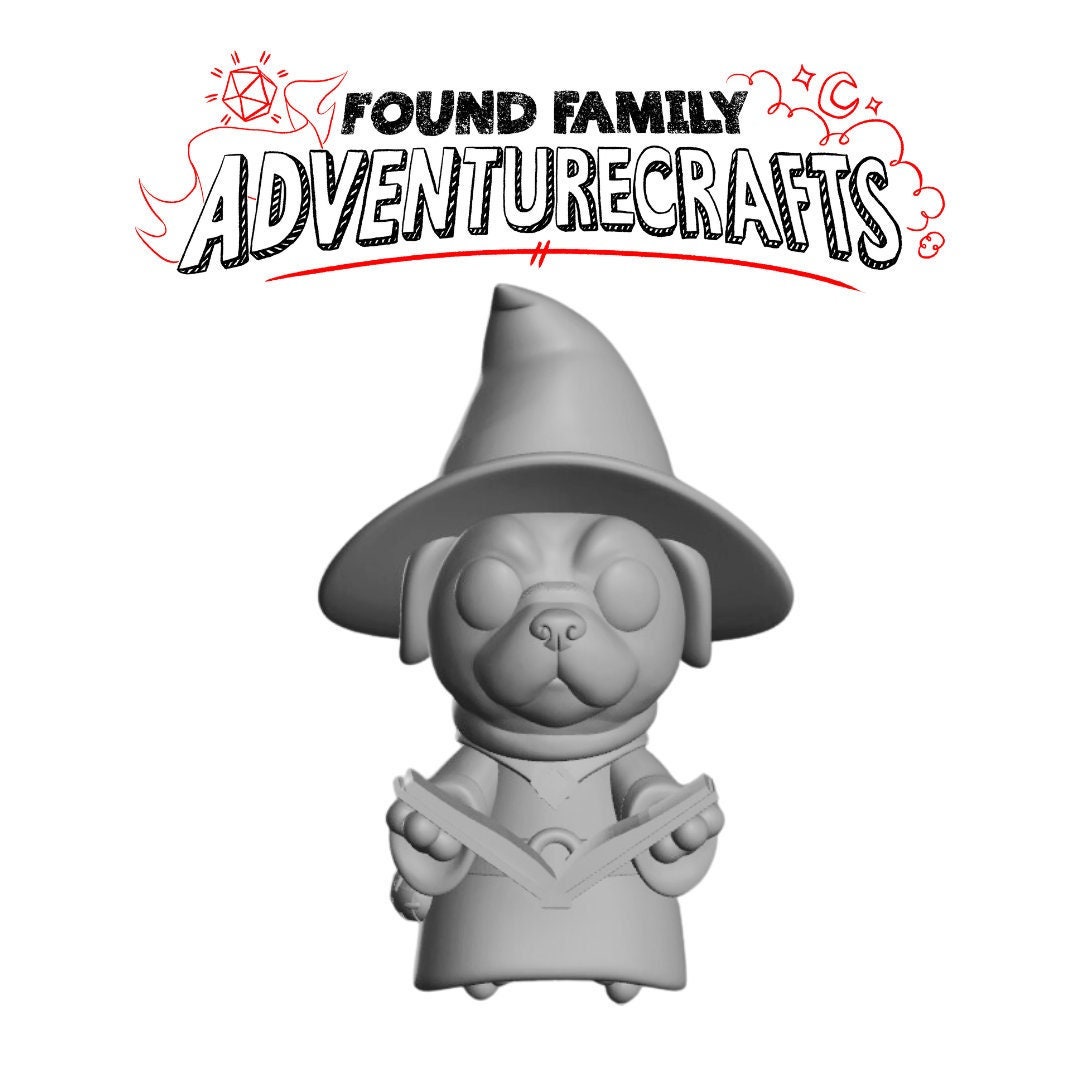 PUG WIZARD - 3D Printed TTRPG Miniatures - Found Family Adventurecrafts ...