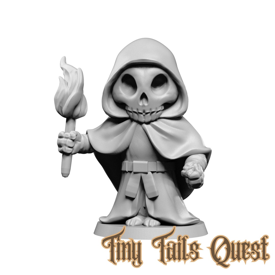 Tiny Tails Quest - SKELETOR - 3D Printed Chibi TTRPG D&D Miniature - Etsy