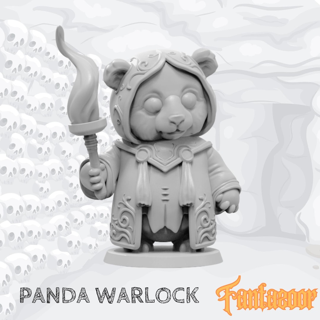 Fantazoor - PANDA WARLOCK - 3D Printed Chibi TTRPG D&D Miniature - Etsy