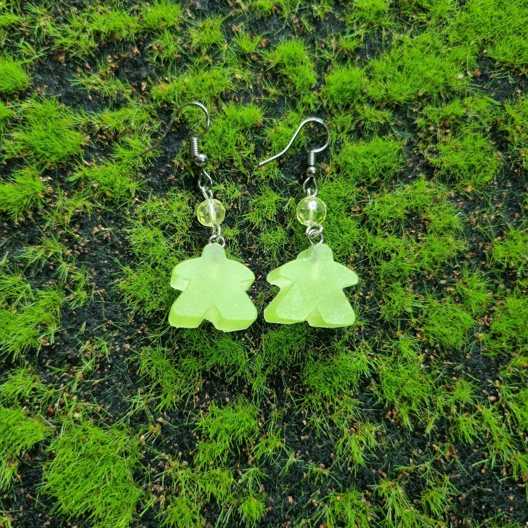 Peridot - Table Top Board Game Meeple Earrings - Handmade OOAK - Etsy