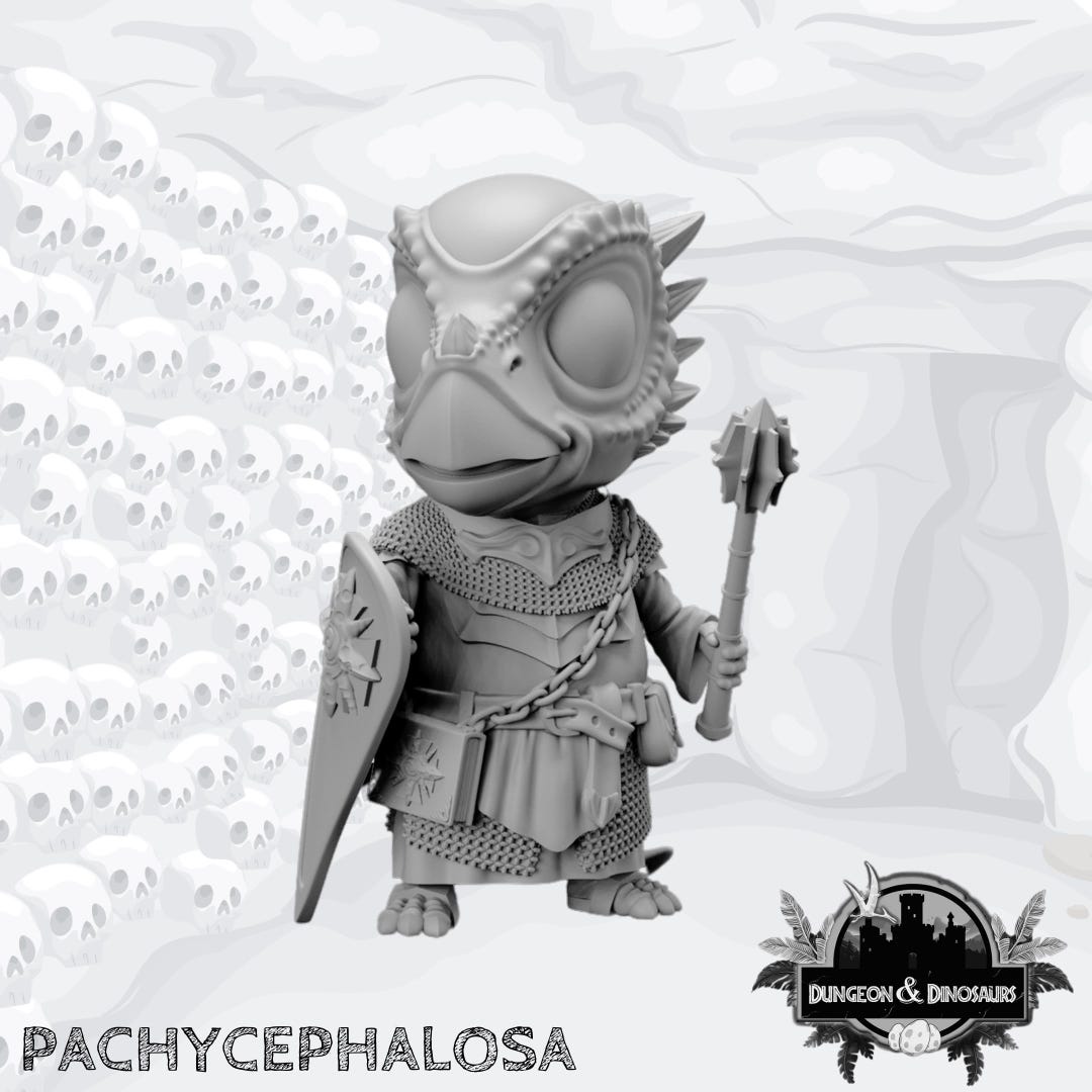 PACHYCEPHALOSAURUS - 3D Printed DUNGEONS & DINOSAURS Cute Chibi Fantasy ...