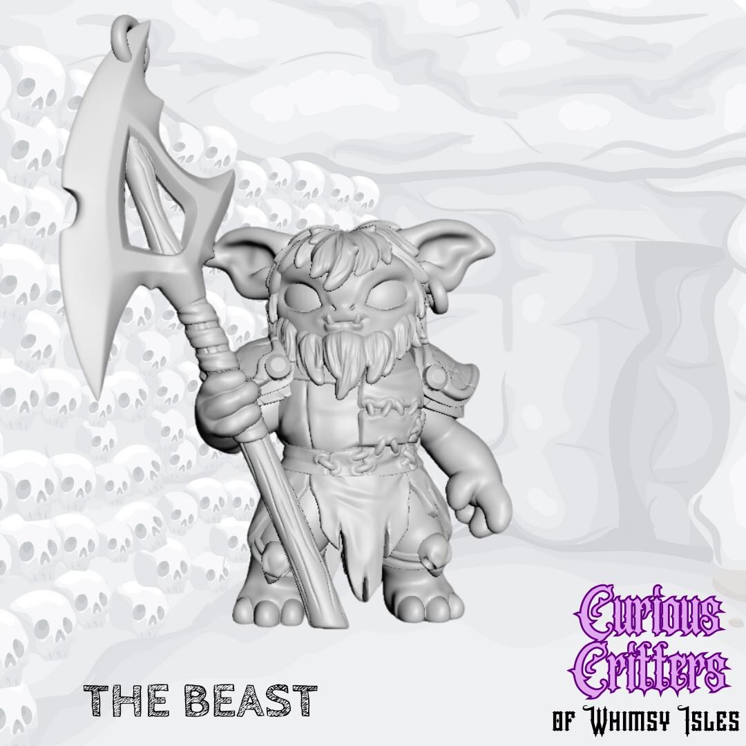THE BEAST - Curious Critters - 3D Printed Chibi TTRPG D&D Miniature - Etsy