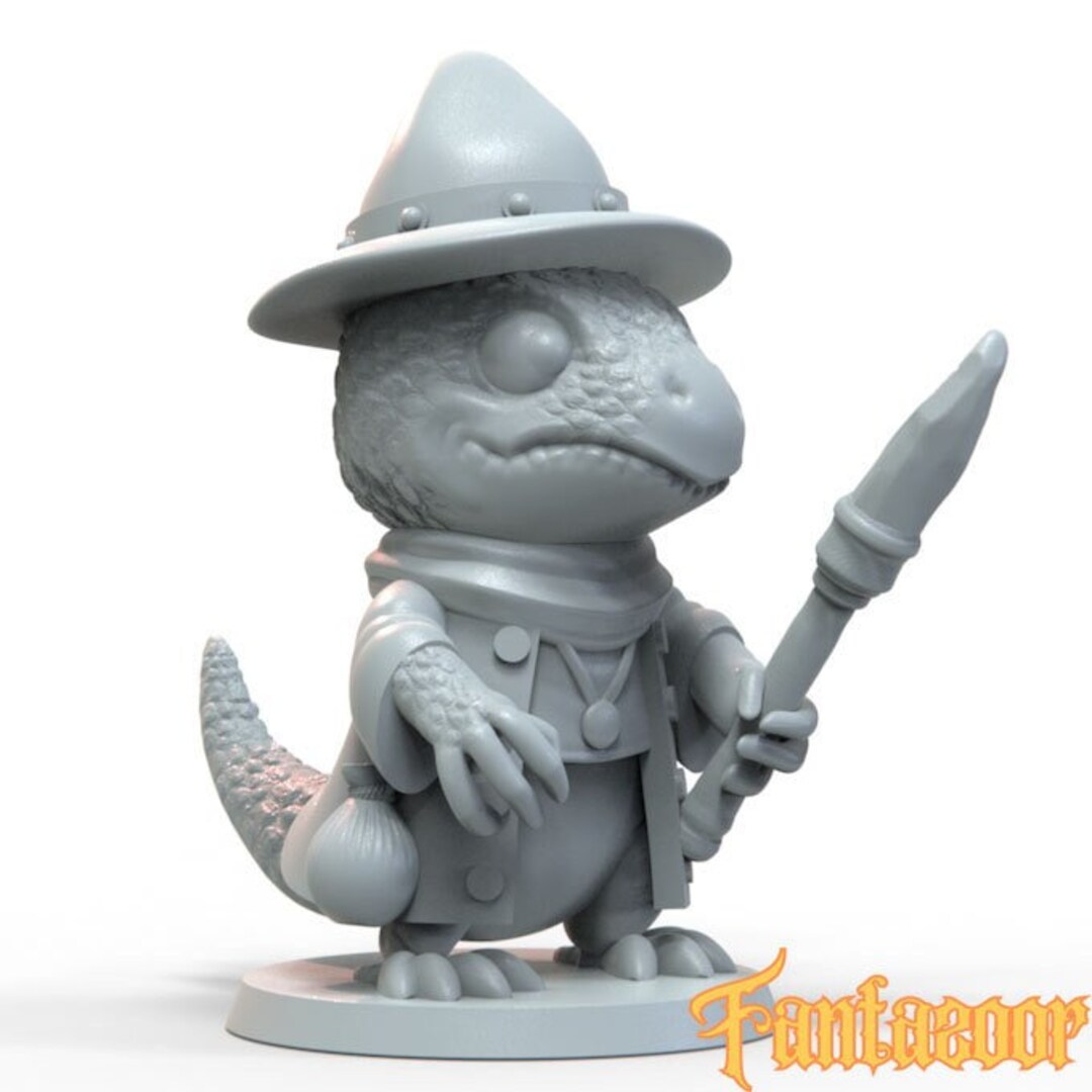 Fantazoor LIZARD WIZARD 3D Printed Chibi TTRPG D&D Miniature - Etsy ...