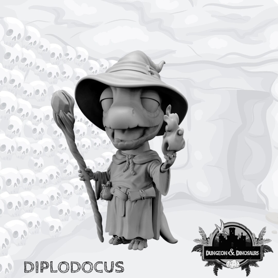 DIPLODOCUS - 3D Printed DUNGEONS & DINOSAURS Cute Chibi Fantasy Mini - Etsy