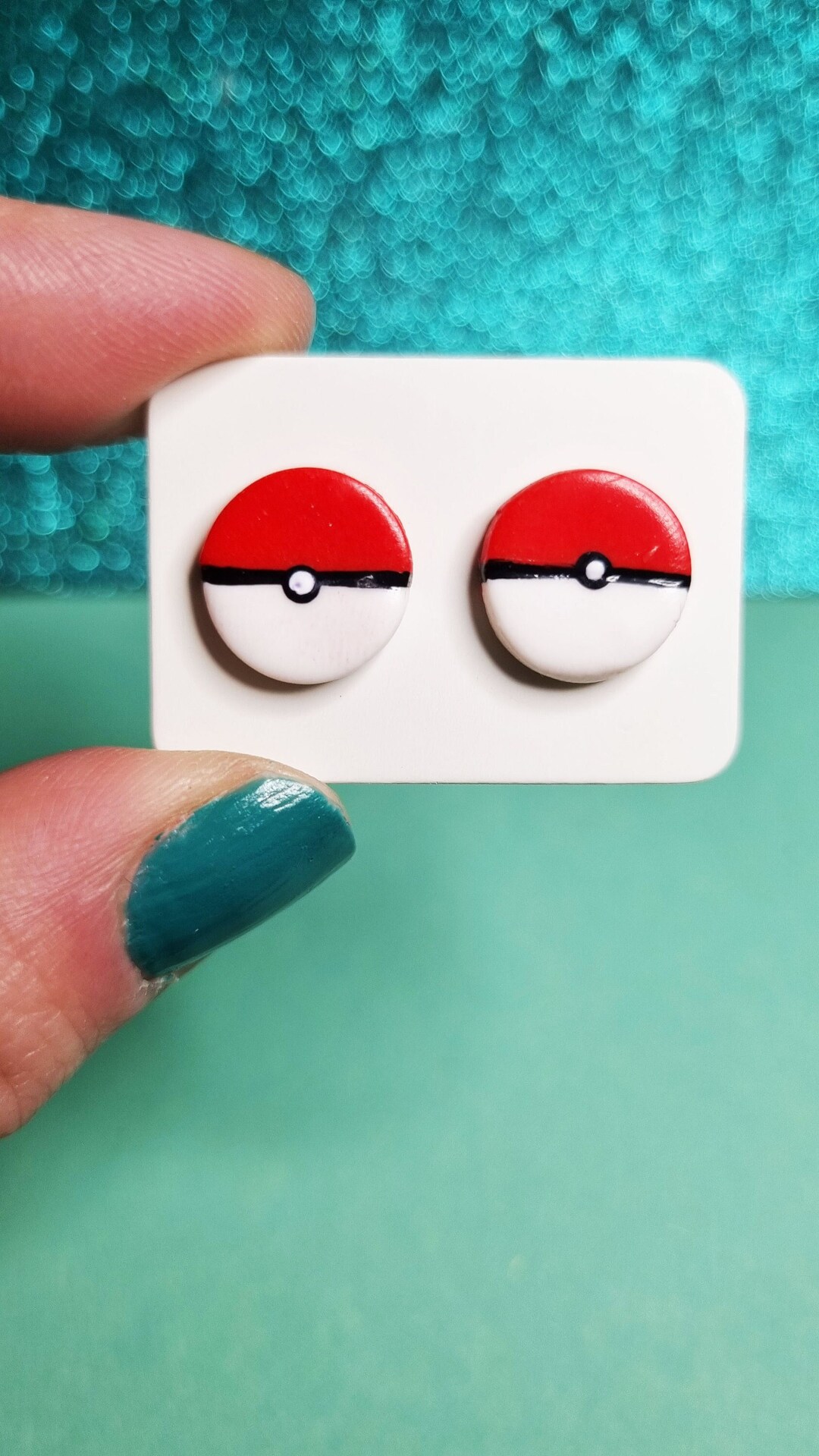 Classic Pokeball Handmade Polymer Clay Stud Earrings Pokemon - Etsy