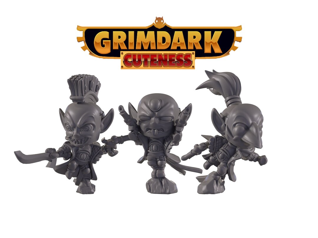 Grimdark Cuteness JUGGLER Pack 3D Printed Chibi Wargaming - Etsy