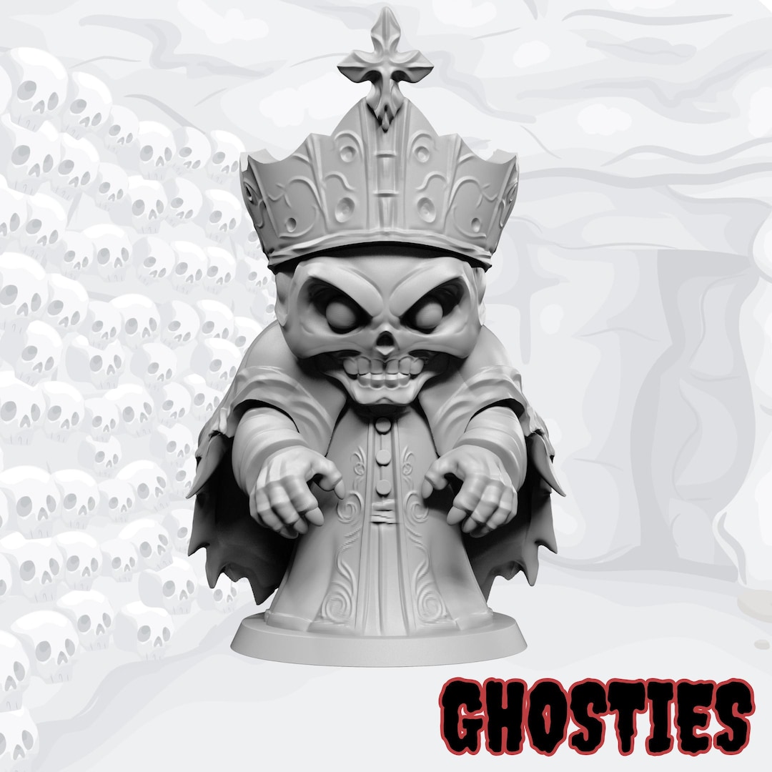 The SKELETON POPE - 3D Printed GHOSTIES Halloween Horror Miniature ...