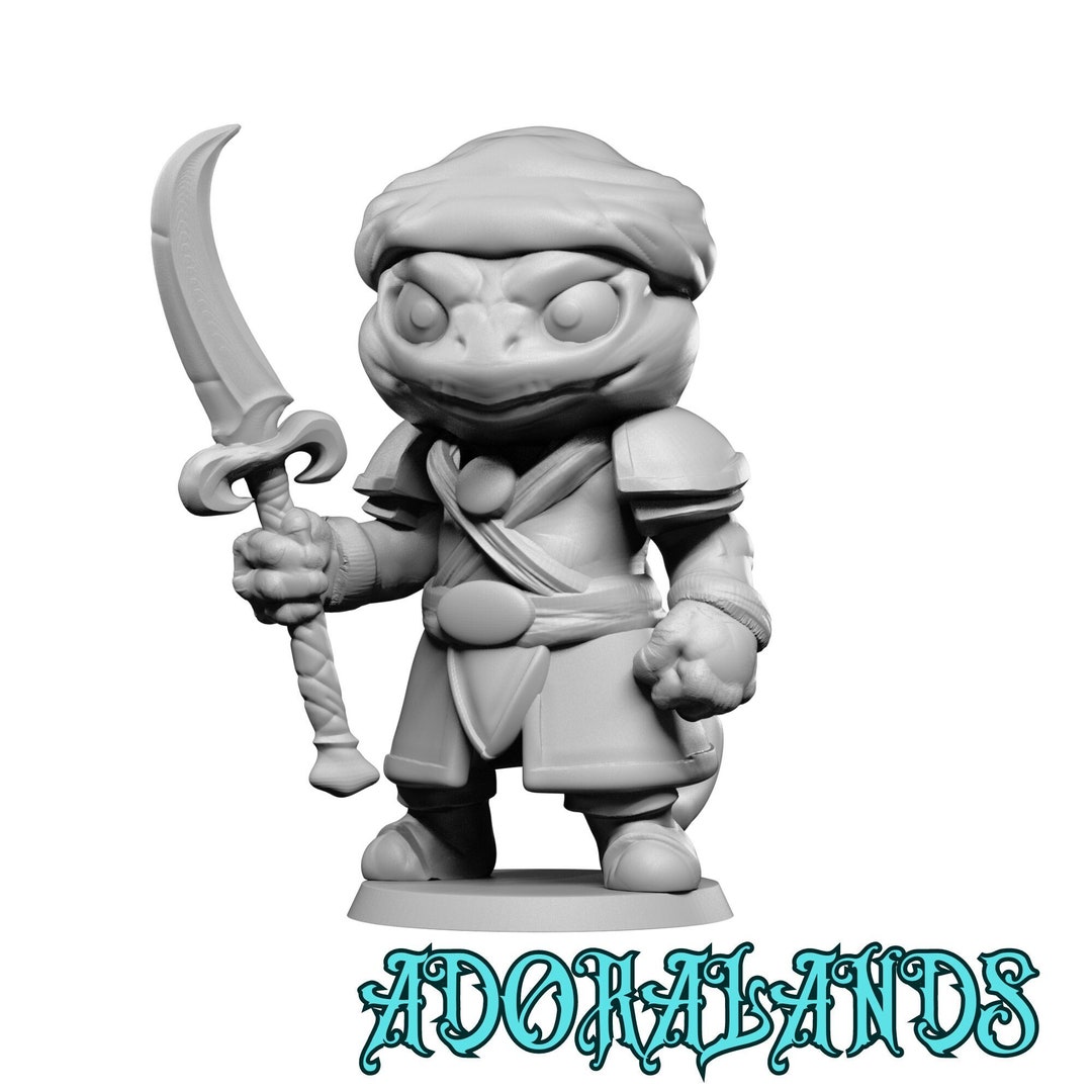 Adoralands LUCKY LIZARD 3D Printed Chibi TTRPG D&D Miniature - Etsy