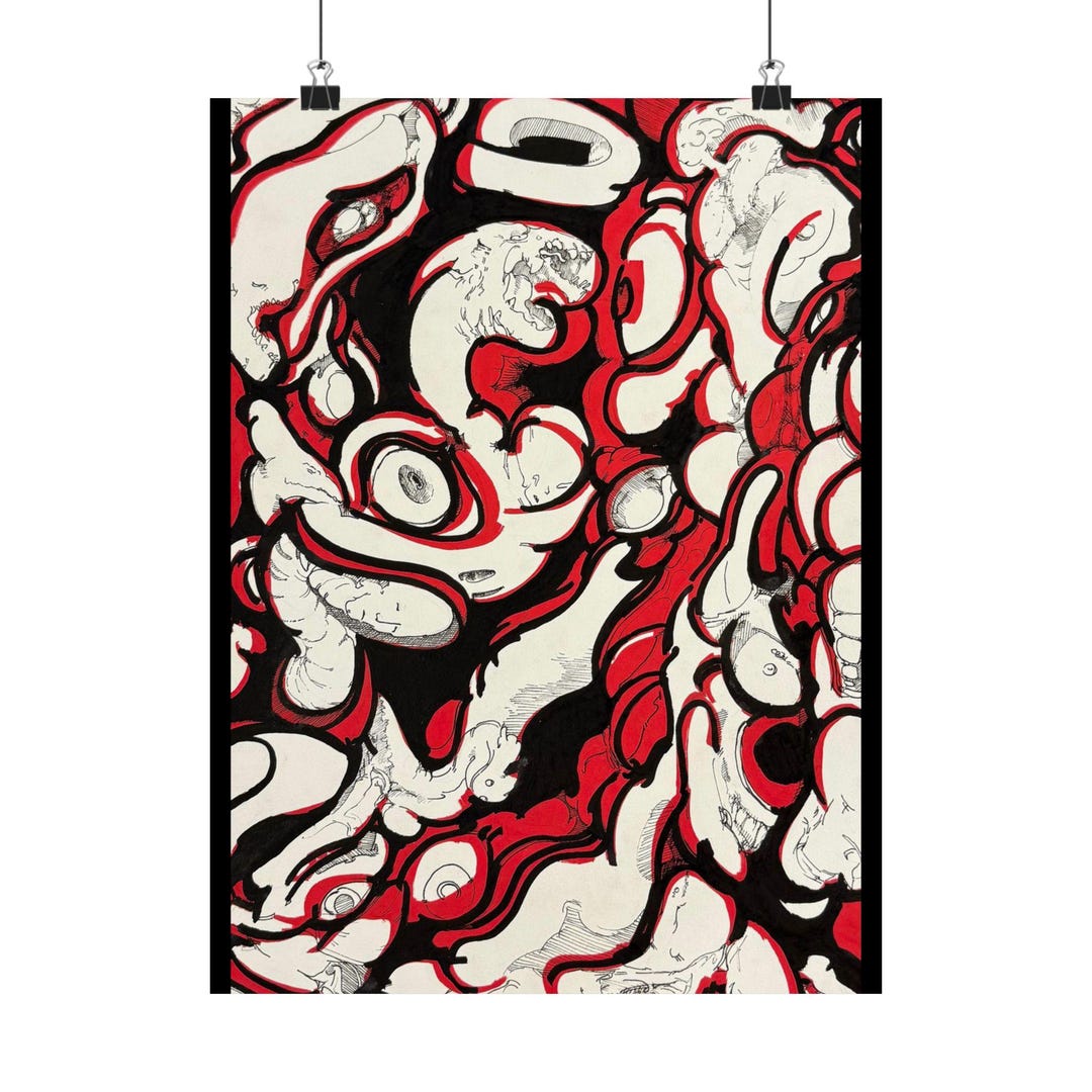 Surrealist 'writhe' Art Poster: Dream Interpretation, Chaos Imagery - Etsy