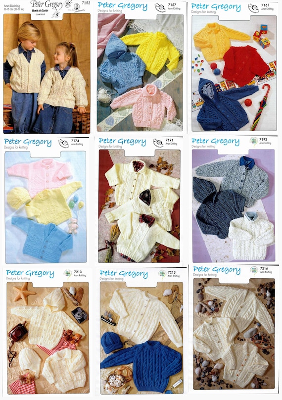 Peter Gregory Knitting Patterns for Babies to Toddlers in Aran | Etsy UK