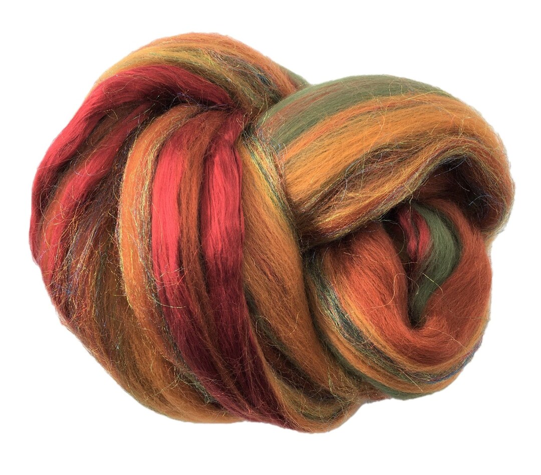 Shimmer Amber Merino Wool/Silk/Trilobal Mix for Needle Felting, Wet ...
