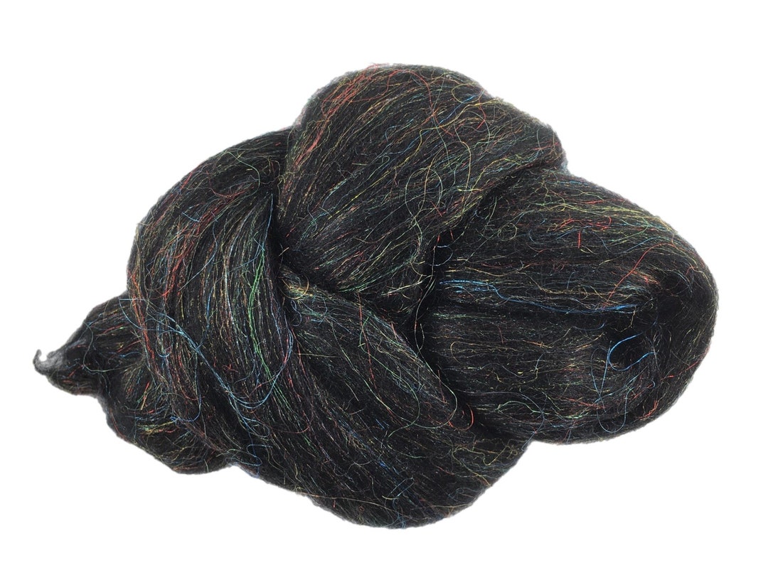 Glitz Raven Merino With Sparkle for Felting & Spinning Approx 15 Gms - Etsy