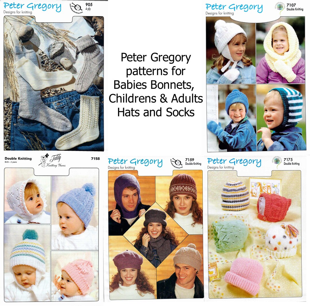 Peter Gregory Knitting Patterns for Babies, Children's and Adult Hats ...