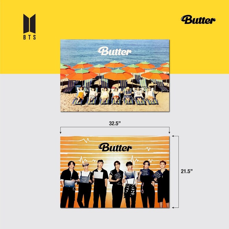 BTS Official Butter Special Limited Edition Posters (2 Types UNFOLDED ...