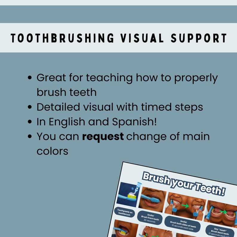 Toothbrushing Visual Schedule | OT Routine Chart | Pediatric Hygiene ...