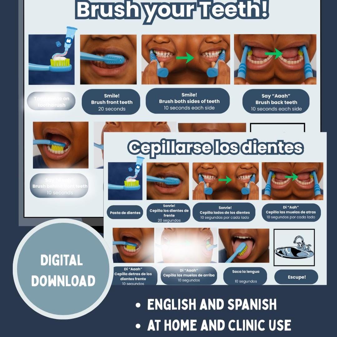 Toothbrushing Visual Schedule | OT Routine Chart | Pediatric Hygiene ...