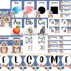 Boho Owl Classroom Decor Set - Etsy