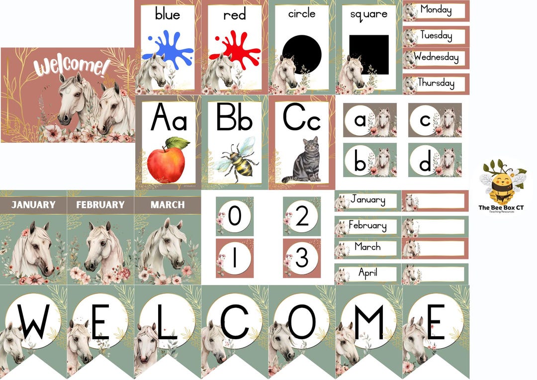 Woodland Horses Classroom Theme - Etsy