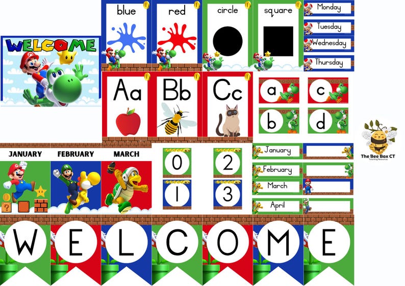 Mario Man Theme Classroom Decor Set - Etsy