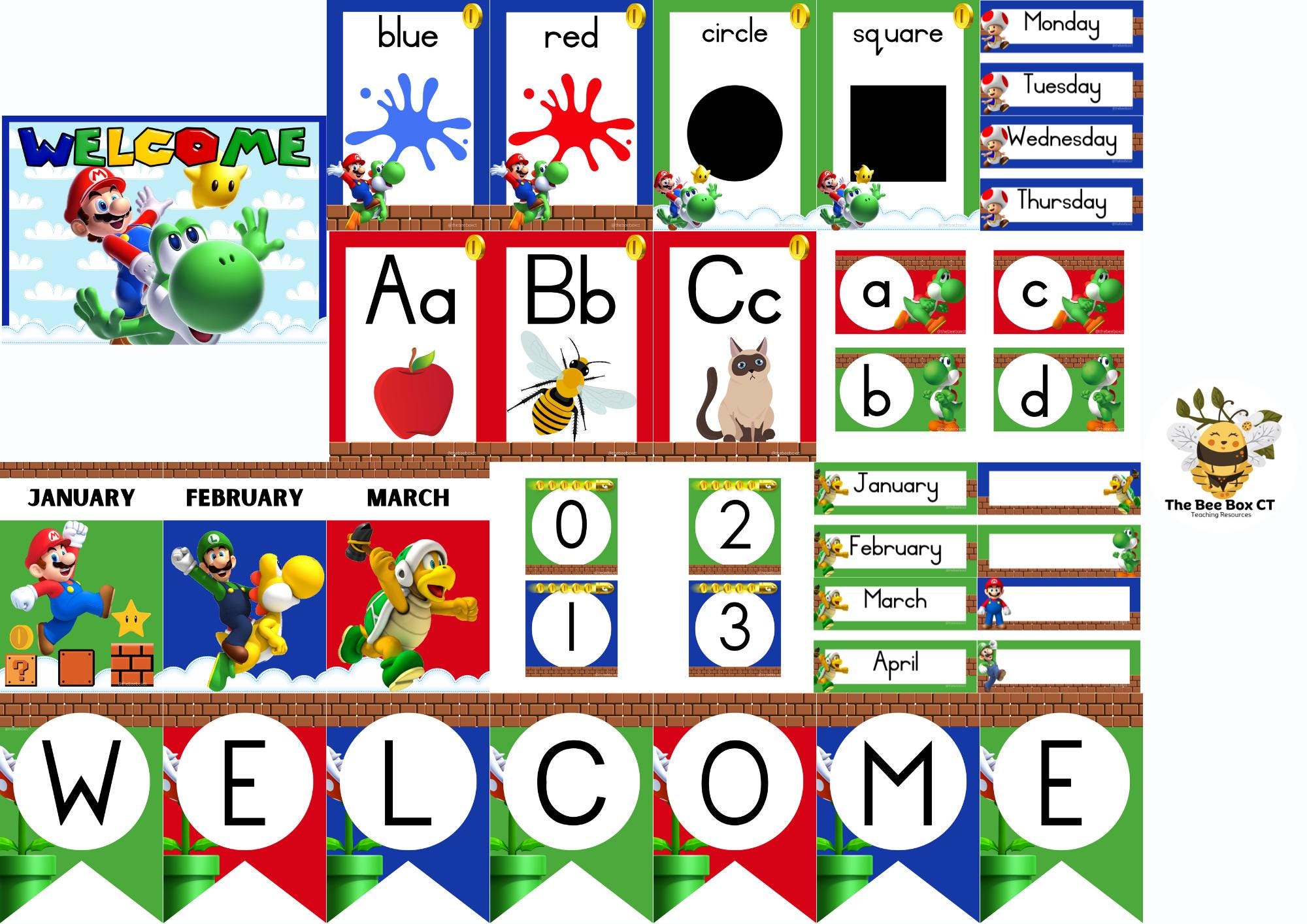 Mario Man Theme Classroom Decor Set - Etsy