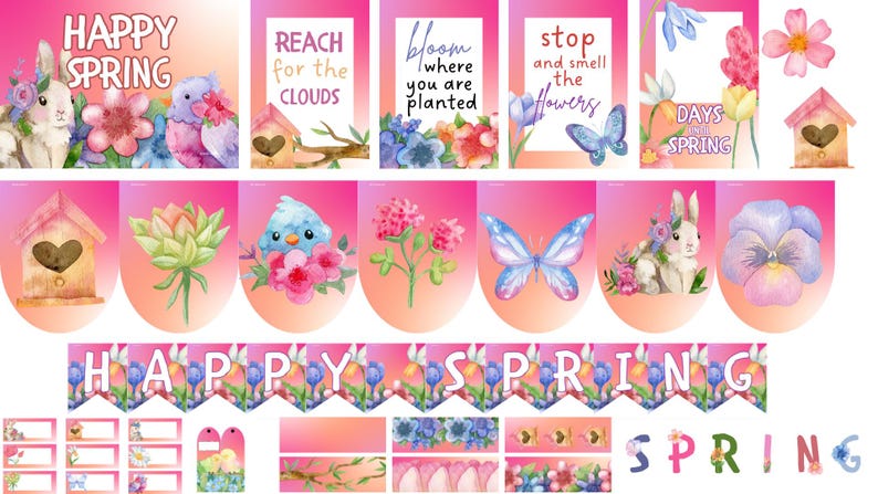 Spring Classroom Decor Pack - Etsy