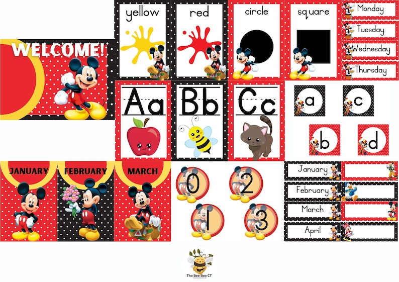 Mickey Mouse Theme Classroom Decor Set - Etsy