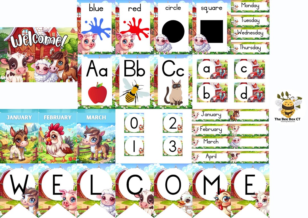 Farm Animals Theme Classroom Decor Set - Etsy
