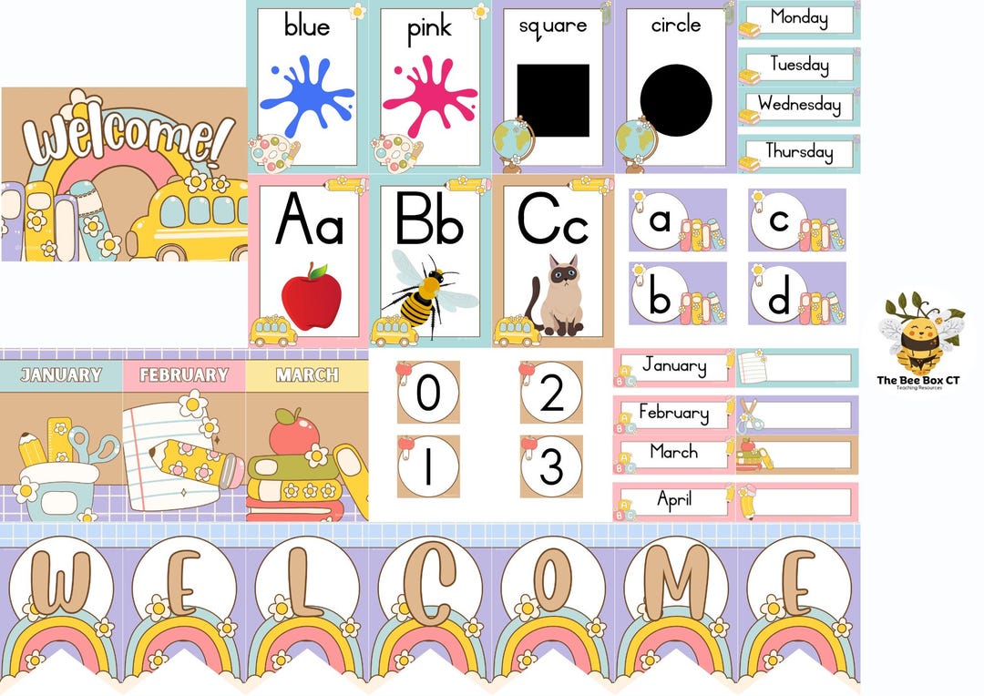 Retro School Classroom Decor Set - Etsy