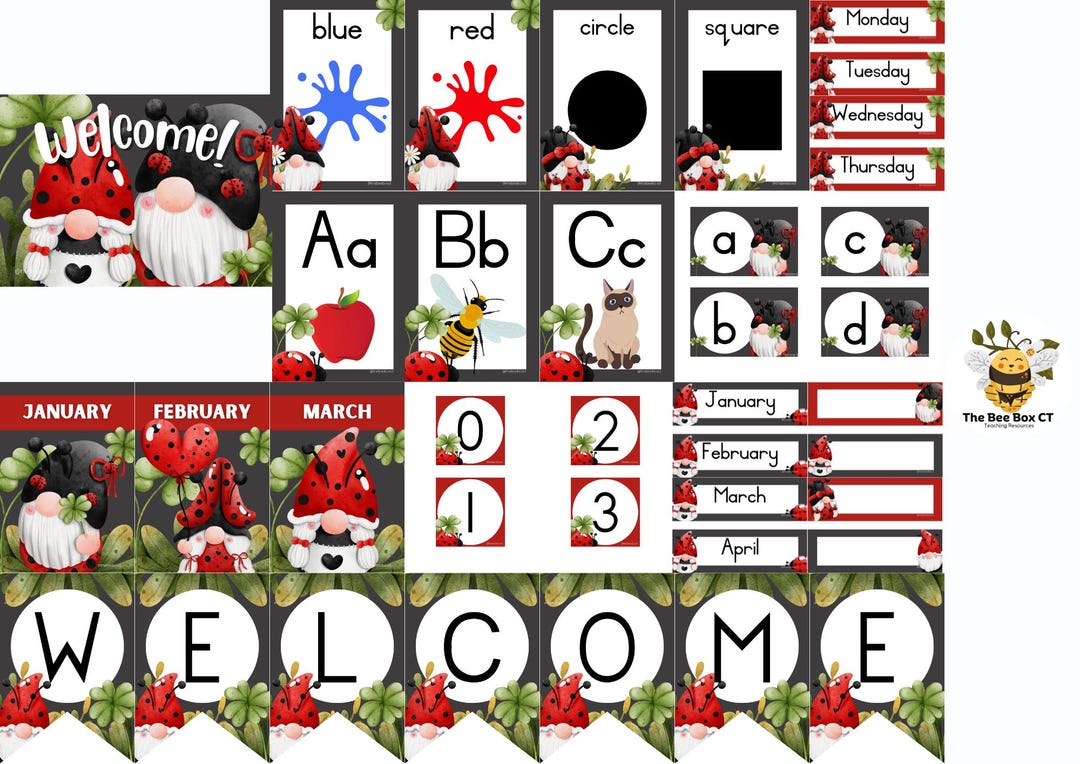 Ladybug Gnomes Classroom Decor Set - Etsy