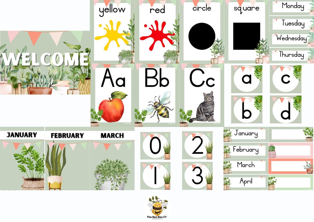 Potted Plants Theme Classroom Decor Set - Etsy