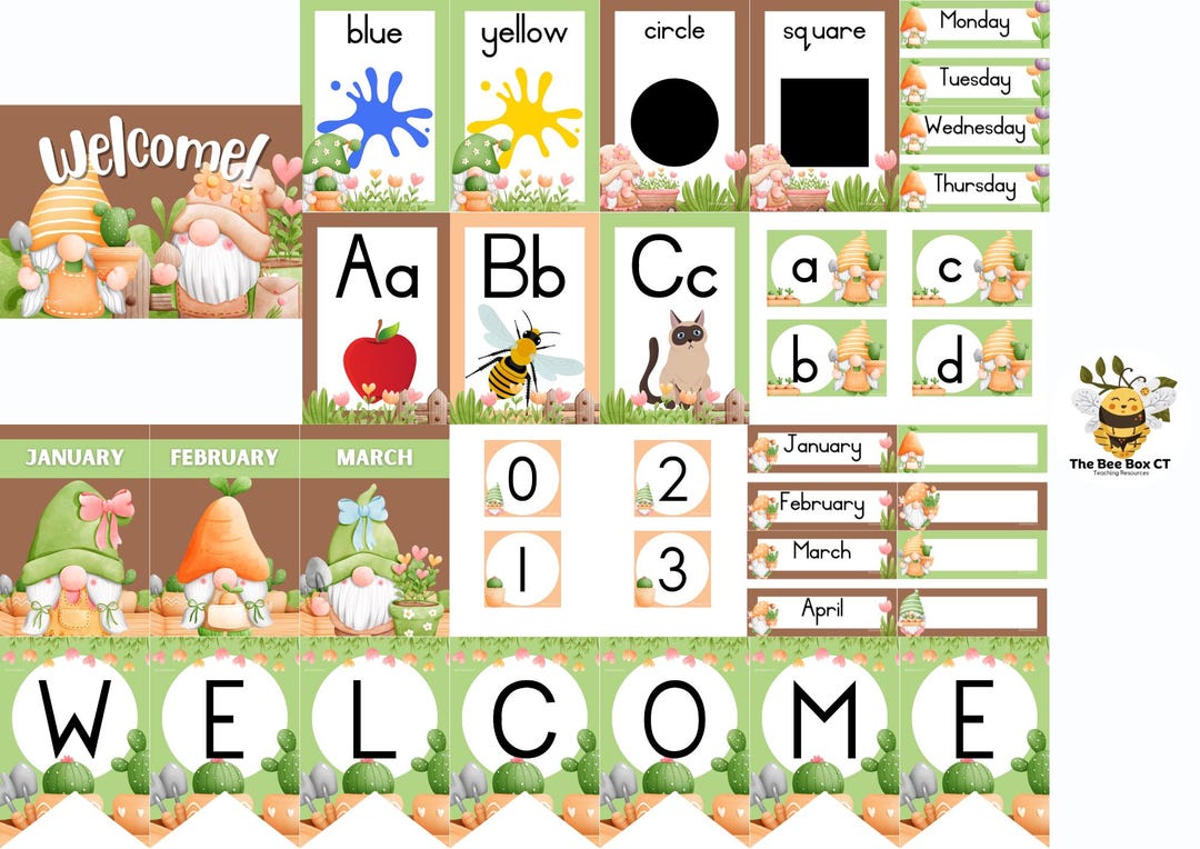 Garden Gnomes Classroom Decor Set - Etsy