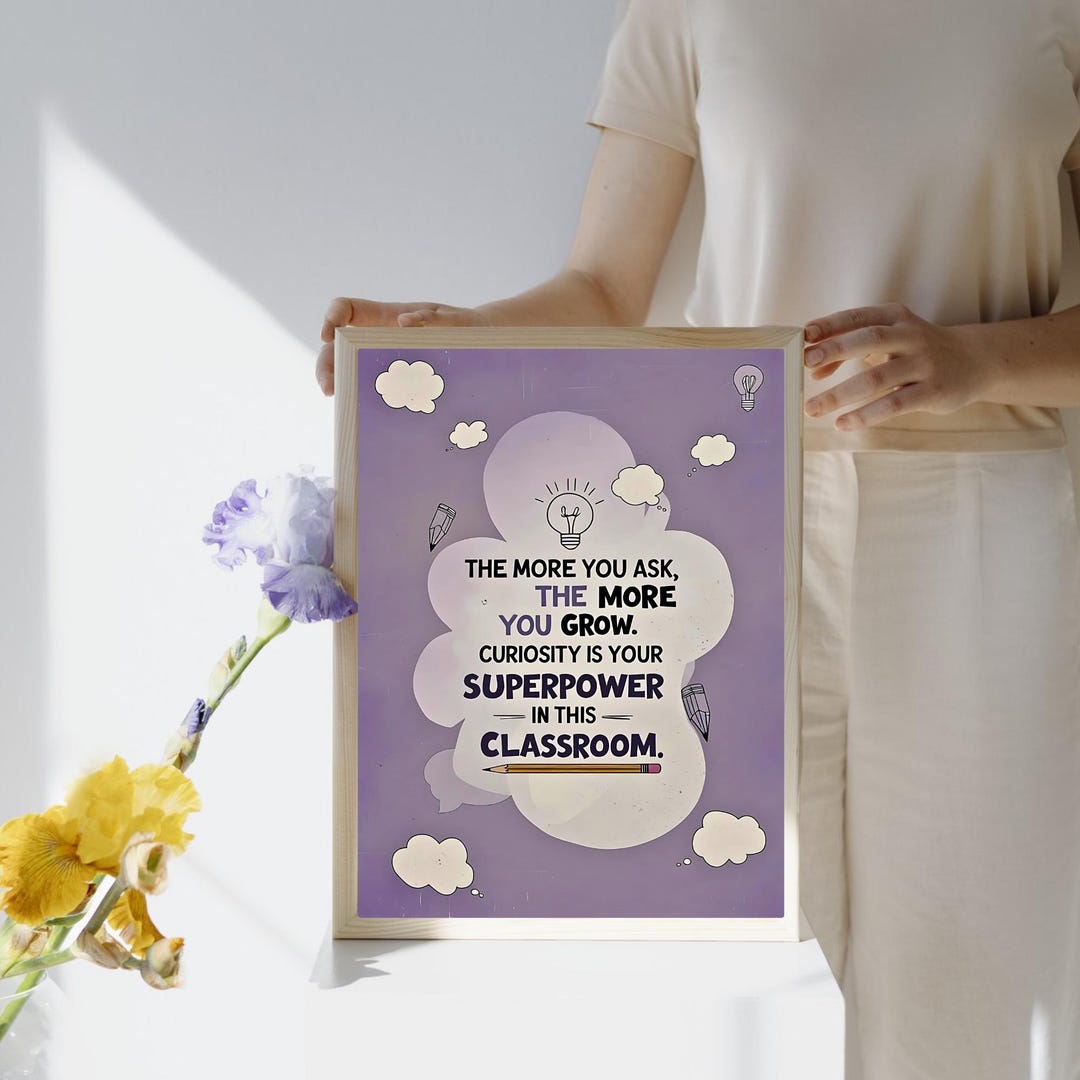 Curiosity Classroom Print | Digital Download Wall Art | Educational ...