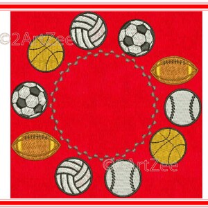 Sports Ball Frame Machine Embroidery Design Game Football Soccer ...