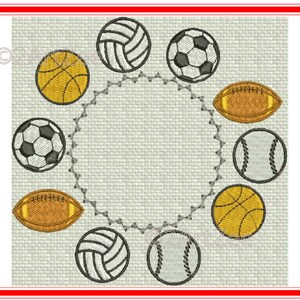 Sports Ball Frame Machine Embroidery Design Game Football Soccer ...