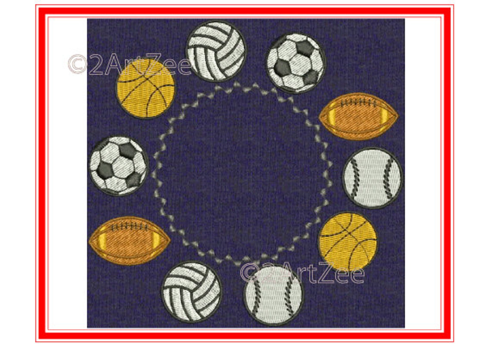 Sports Ball Frame Machine Embroidery Design Game Football - Etsy