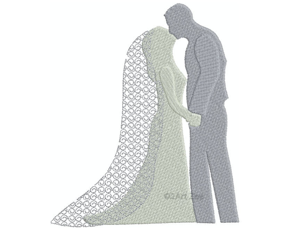 Couples First Wedding Kiss Machine Embroidery Design | Etsy