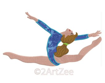 Gymnastic Horizontal Aerial Split Leap Gymnast Applique - Etsy